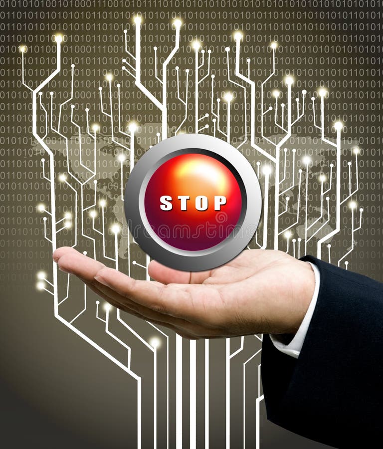 Stop button concept stock illustration. Illustration of businessman ...