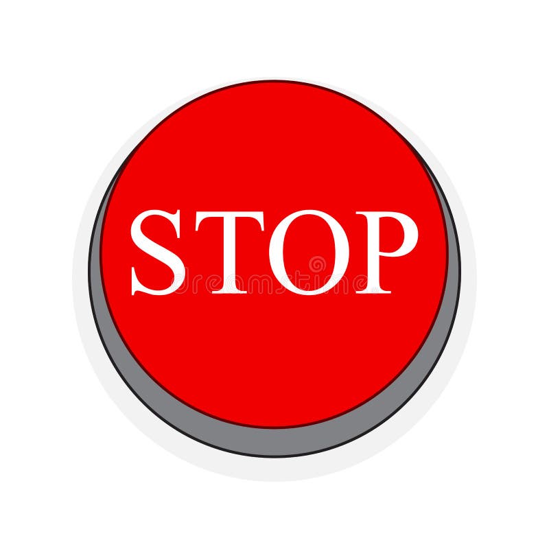 Stop Button. Vector Illustration Stock Illustration - Illustration of ...