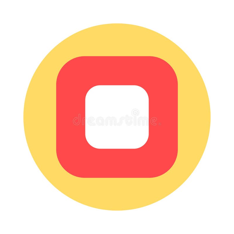 Stop Button Flat Vector Icon Stock Vector - Illustration of drawing, color: 204303573