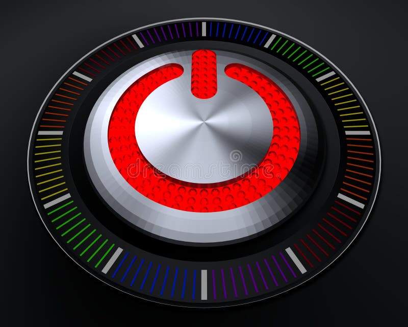 STOP Button with Glowing Red Lights on Dark Console Stock Illustration ...