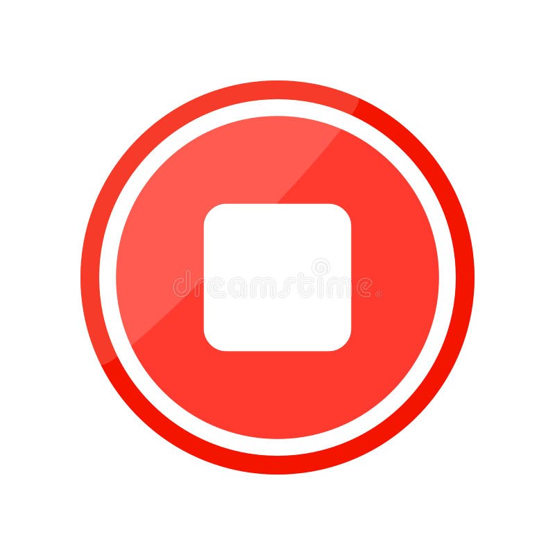 Stop Button Icon. Web Icon Used for Videos and Music. Vector. Stock ...