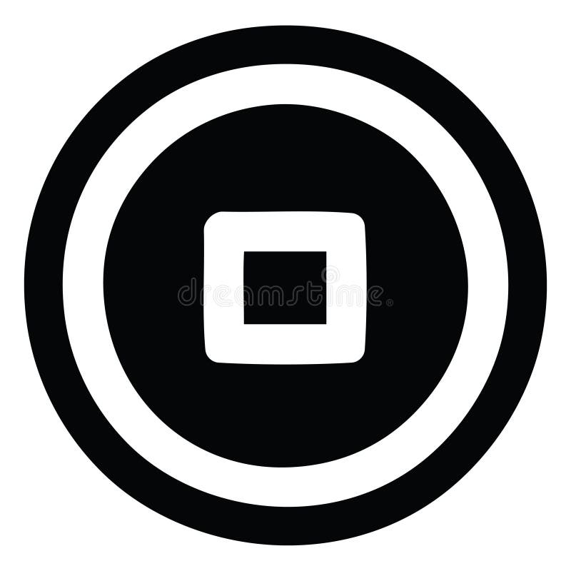 Stop button icon symbol stock vector. Illustration of icon - 146095873