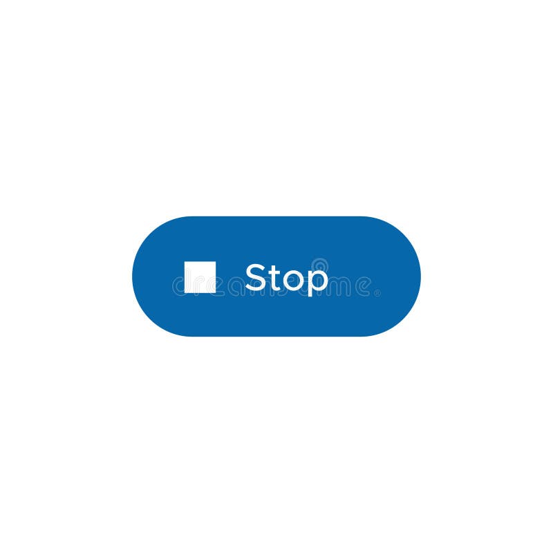 Stop Button Icon Vector for Web Media Player or Mobile App Stock Vector ...