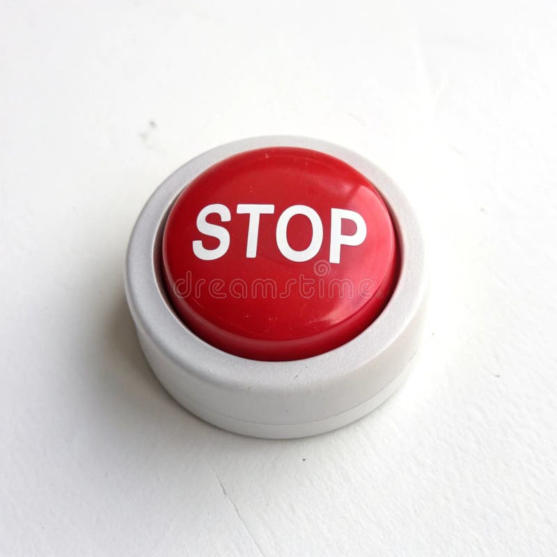 Stop Button Isolated on White Background Stock Illustration ...
