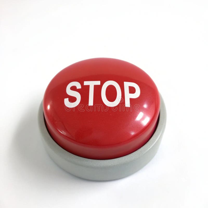 Stop Button Isolated on White Background Stock Illustration - Illustration of isolated, button ...