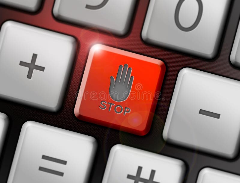 Stop button stock illustration. Illustration of control - 47203649