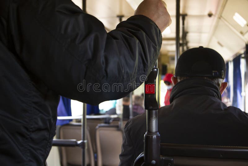 Bus stop button interior editorial stock image. Image of bell - 93043969
