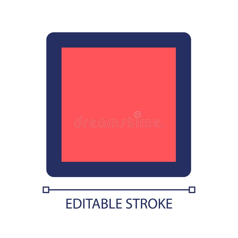Stop Button Red RGB Color Ui Icon Stock Vector - Illustration of stroke ...