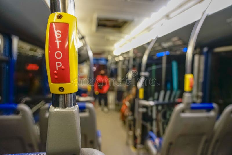 STOP Button for Requesting a Stop for the Carris De Lisboa Bus. Image ...