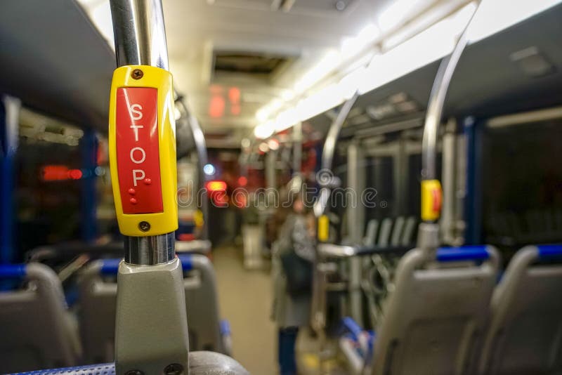 STOP Button for Requesting a Stop for the Carris De Lisboa Bus. Image ...