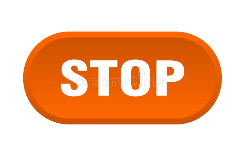 Stop button stock vector. Illustration of badge, seal - 158486068