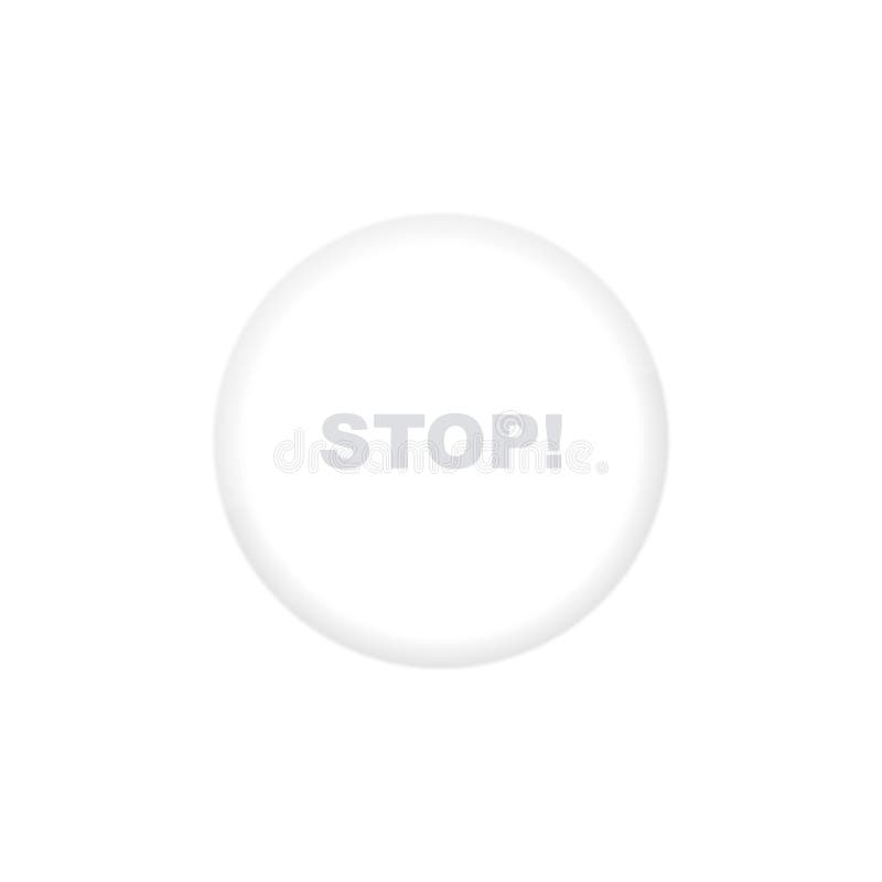 Stop Button on White Background. Neumorphism. Realistic Button ...