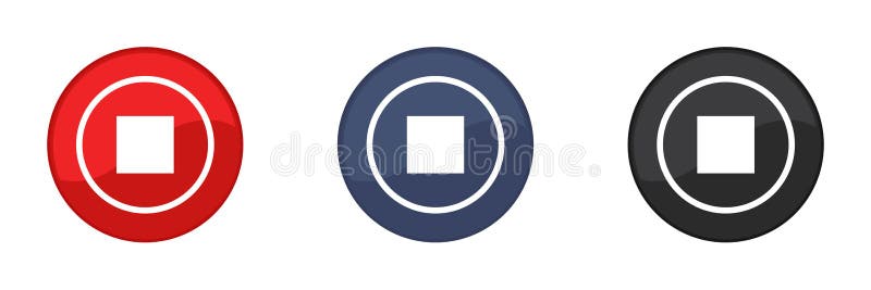 Stop Buttons Set. Web Design Stock Illustration - Illustration of audio ...
