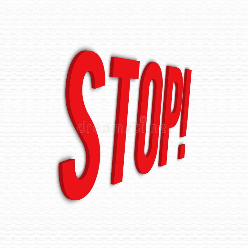 Stop Red Colour 3d Illustration Stock Illustration - Illustration of ...