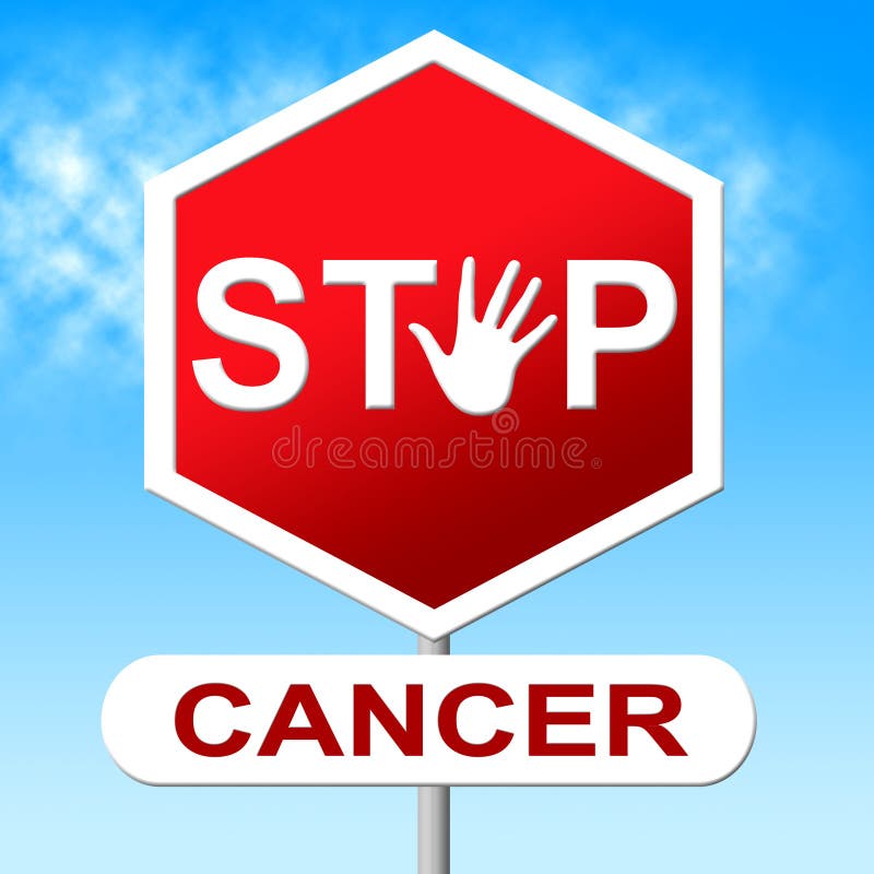 Stop Cancer Shows Cancerous Growth and Control Stock Illustration ...