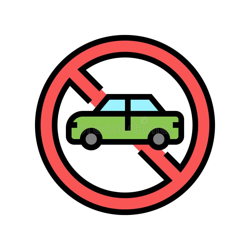 Stop Car Color Icon Vector Illustration Stock Vector - Illustration of ...