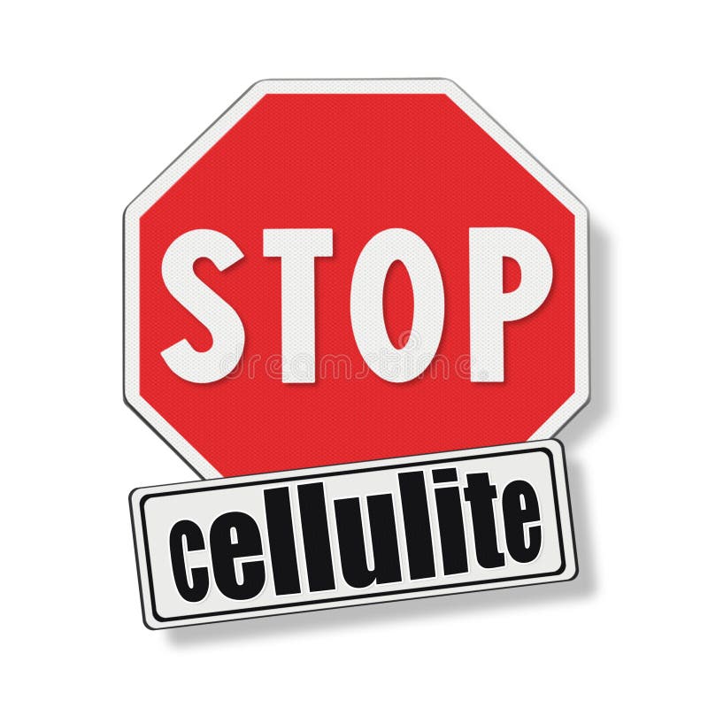 Stop Cellulite - Concept Image with Road Sign Stock Photo - Image of ...
