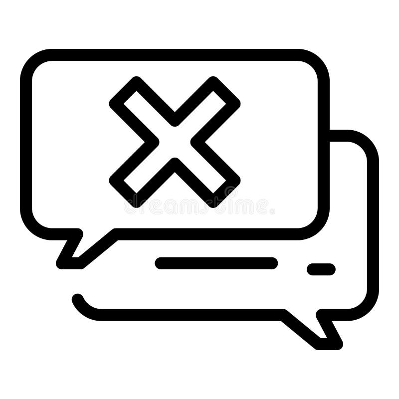 Stop Chatting Icon Outline Vector. Ban Speak Stock Vector ...