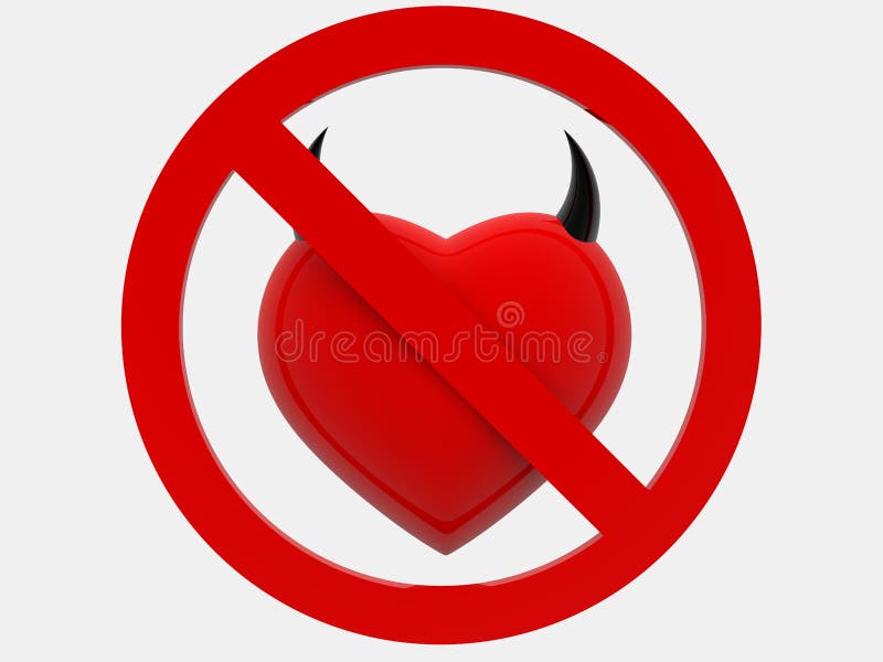Stop Cheating Concept with Devil`s Heart Stock Illustration ...