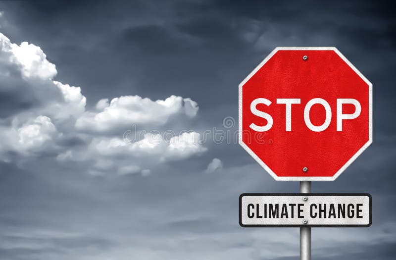 Stop Climate change sign stock vector. Illustration of warning - 6410483