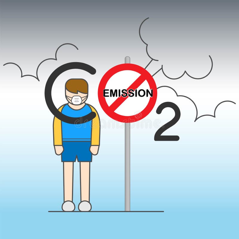 Stop Co2 Emission stock vector. Illustration of isolated - 186509646