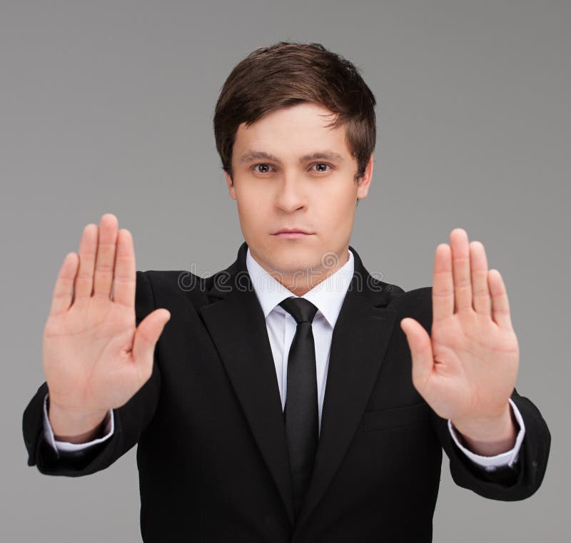 Stop! stock image. Image of looking, facial, brown, gesturing - 32942717