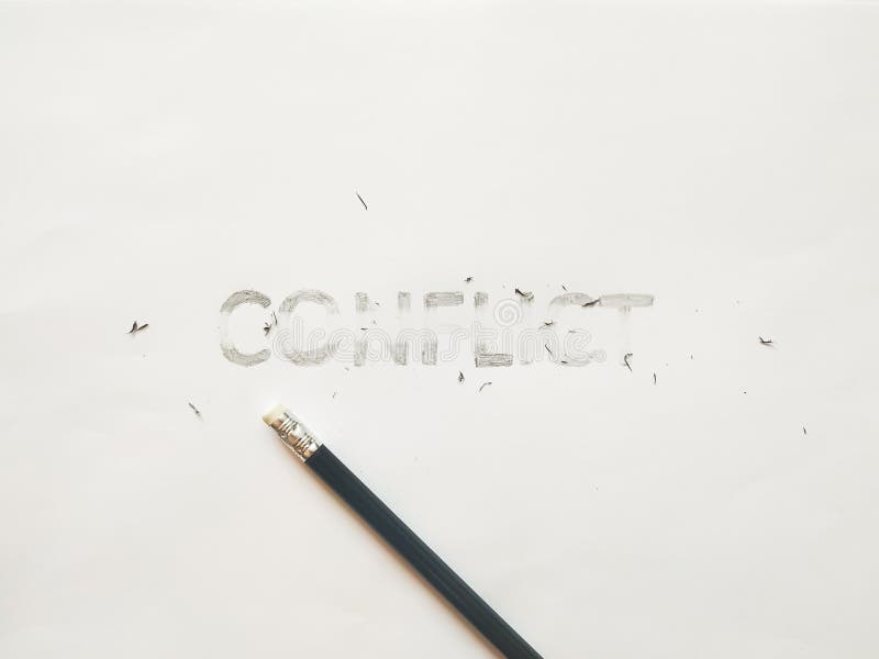 Stop Conflict. Conflict and Solution Stock Photo - Image of document ...