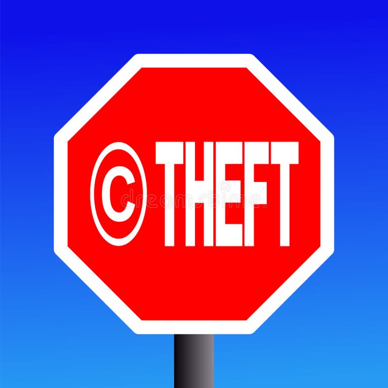 Stop Copyright theft sign stock vector. Illustration of warning - 6443638