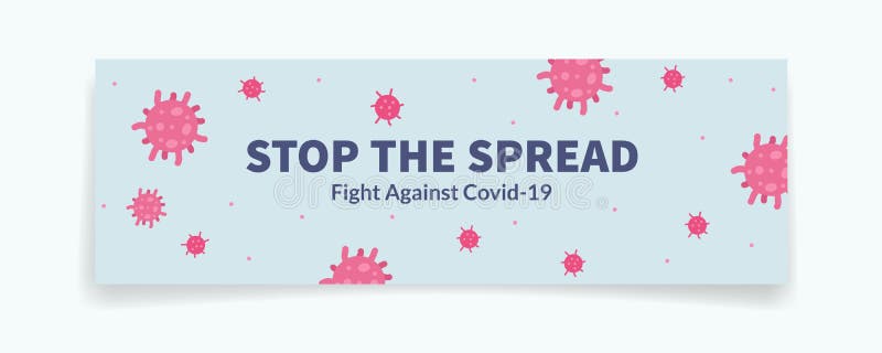 Stop the Corona Spreading Banner Template with Horizontal Shape with ...