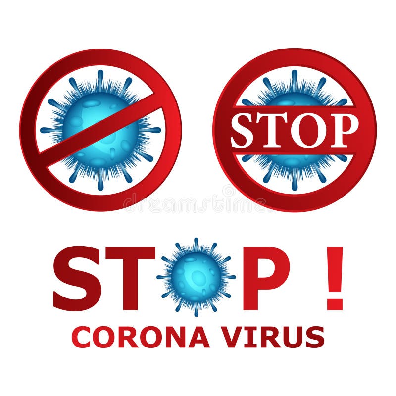 Stop Corona Virus Symbol Design Stock Vector - Illustration of ...