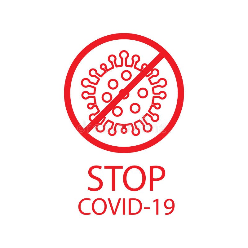 Stop Corona Virus White Background Stock Vector - Illustration of mask ...