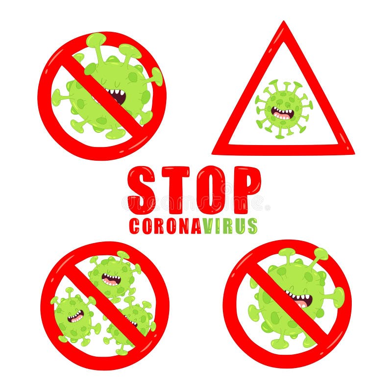 Stop Corona Viruses Sign. Vector Graphics. Use for Stickers Stock ...
