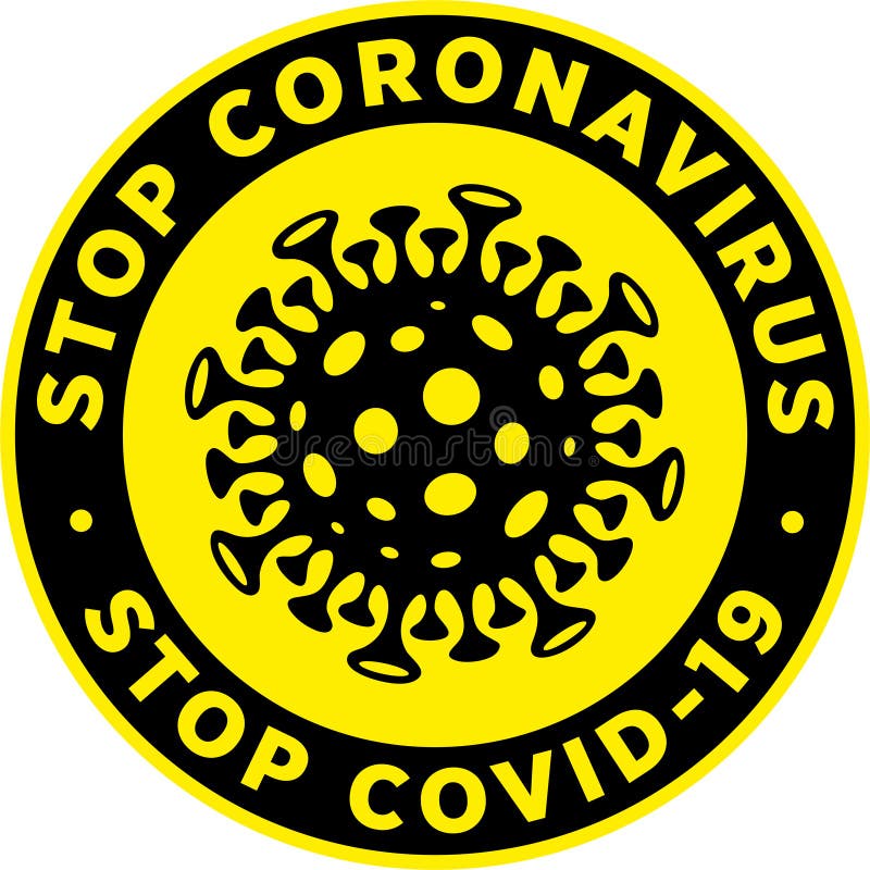 Stop Corona Virus Sign or Sticker. Stock Vector - Illustration of alert ...