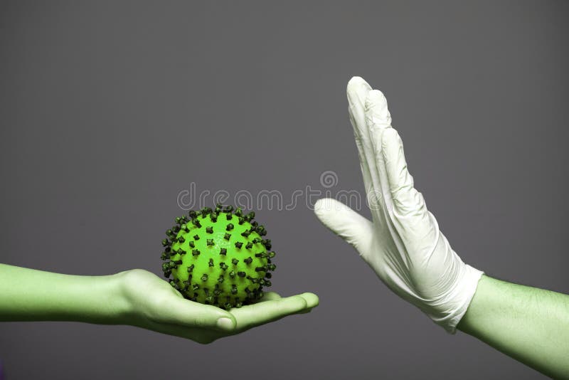 Stop Coronavirus, Prevention, Two Hands and a Symbolic Virus ...