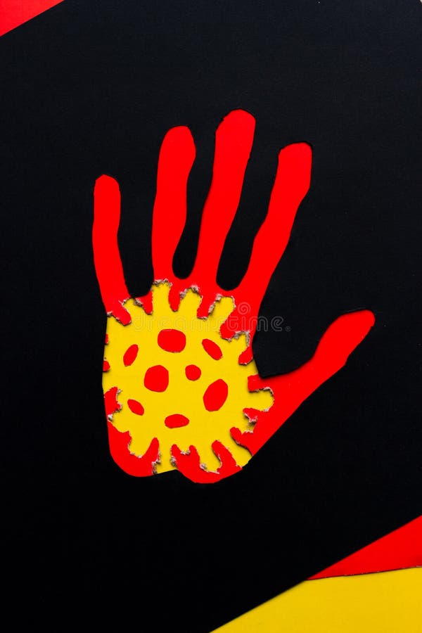 Stop Coronavirus Sign Paper Collage Stock Illustration - Illustration ...