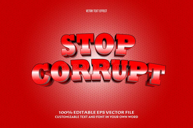 Stop Corrupt Editable Text Effect Red Color 3 Dimension Emboss Comic ...