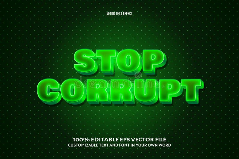 Stop Corrupt Editable Text Effect 3 Dimension Emboss Comic Style Stock ...