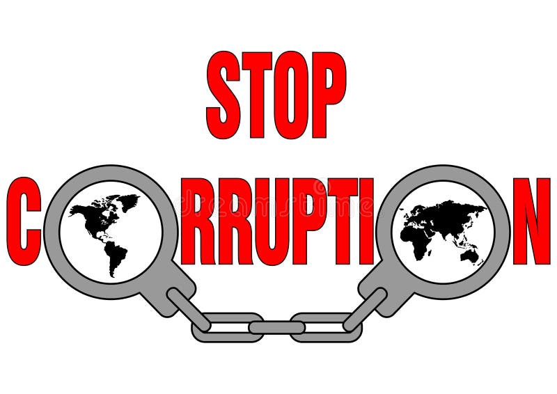 Stop Corruption Concept Design. a Logotype or Typography of Illegal ...