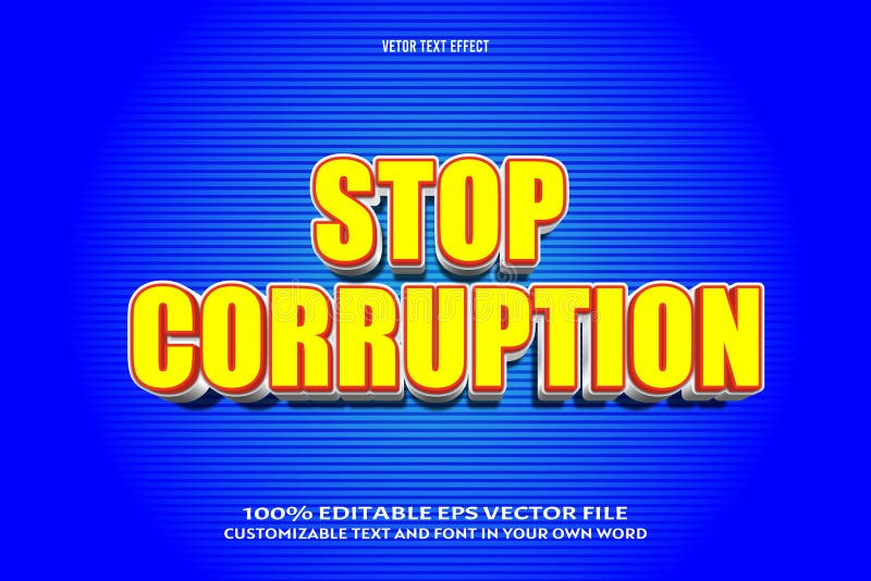 Stop Corruption Editable Text Effect 3 Dimension Emboss Comic Style ...