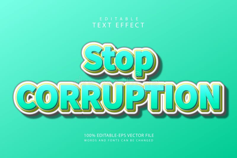 Stop Corruption Editable Text Effect 3 Dimension Emboss Modern Style ...