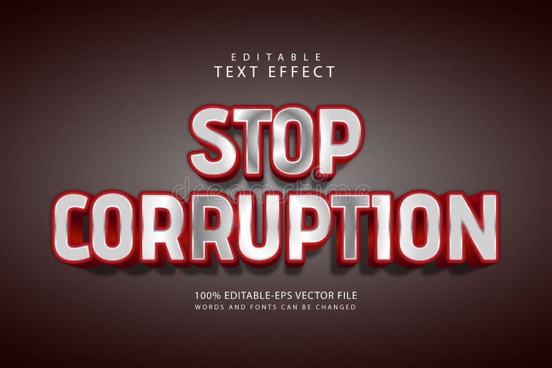 Stop Corruption Editable Text Effect 3 Dimension Emboss Modern Style ...