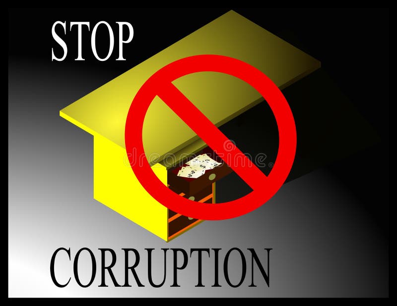 Stop Corruption stock illustration. Illustration of restrictioned ...