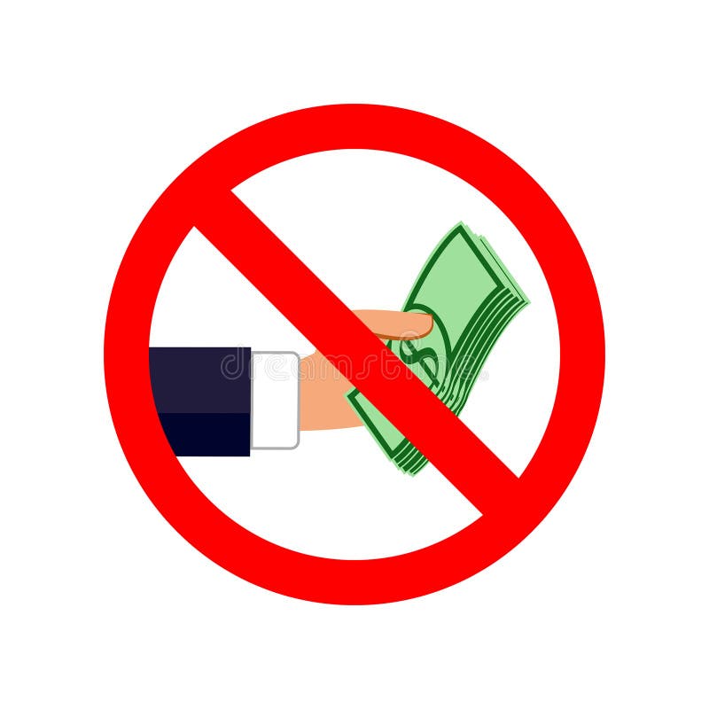 Stop corruption sign stock vector. Illustration of giving - 35629600