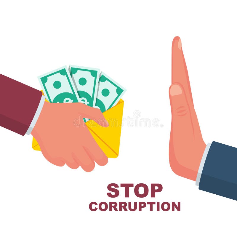 Stop Corruption. Vector Illustration, Flat Design Stock Vector ...