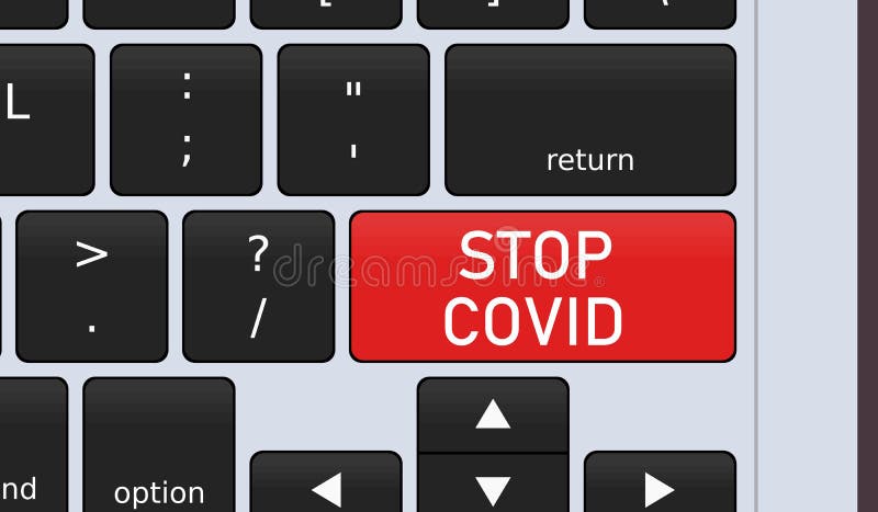 Stop Covid Keyboard Special Key Stock Vector - Illustration of text ...