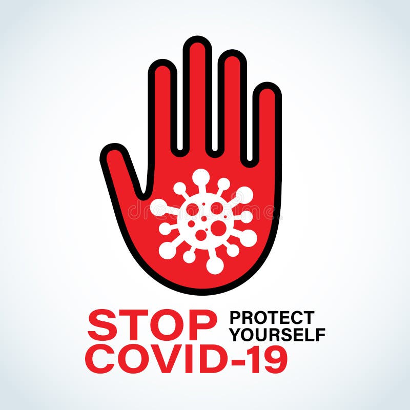Covid-19 Coronavirus Concept Typography Design Logo. Stop Covid-19 ...