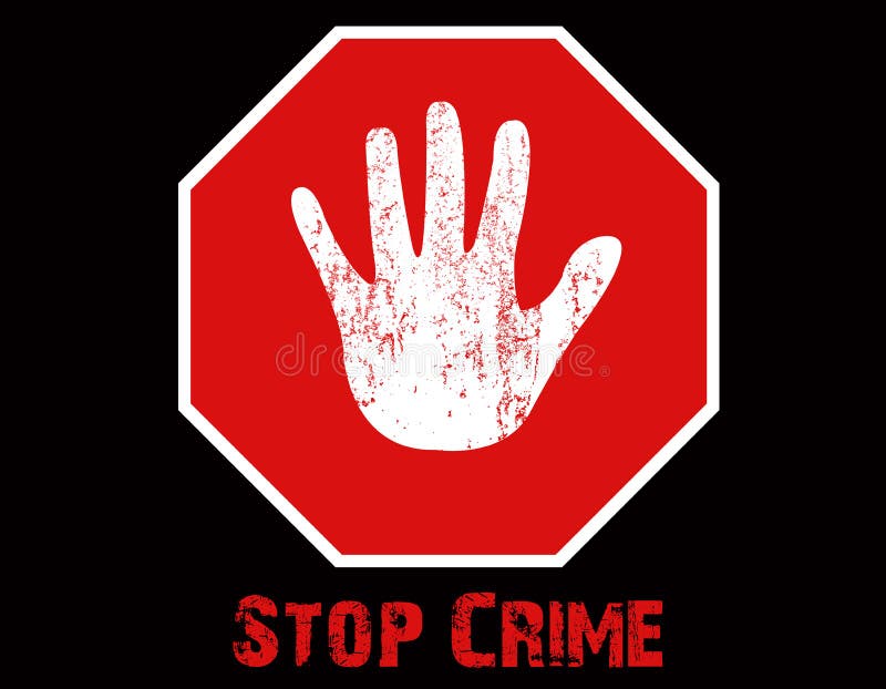 Stop crime stock vector. Illustration of splash, spot - 35971025