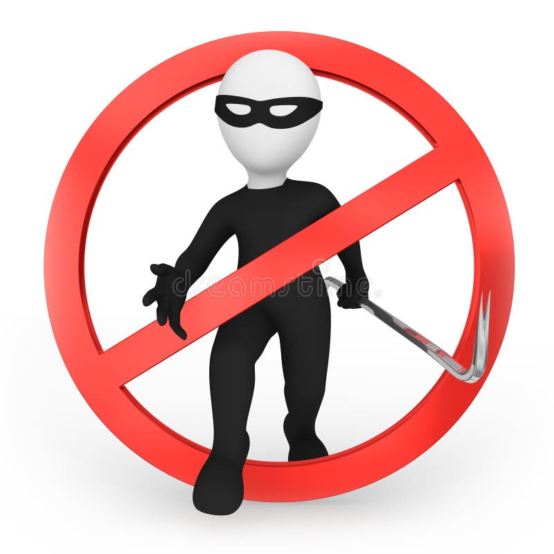 Stop Theft Line Icon. Graphic Label Against The Theft Of Things, Piracy ...