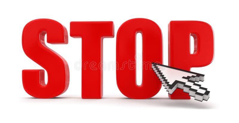 Stop and Cursor (clipping Path Included) Stock Illustration ...