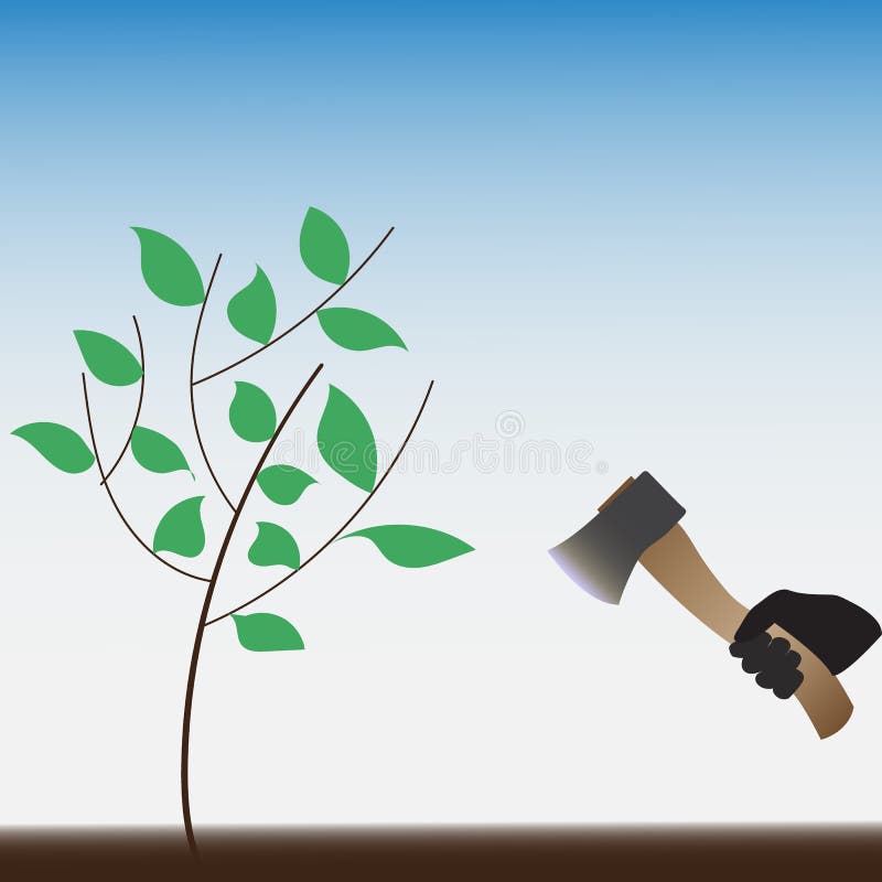 Stop Cutting Down Live Trees. Protect Nature Stock Vector ...